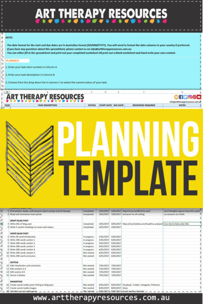Planning Template for Your Art Therapy Practice (includes free download)