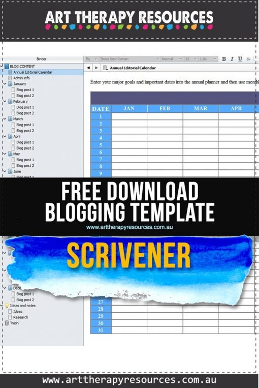 Review of Scrivener for Content Writing as a Therapist. Free Template.
